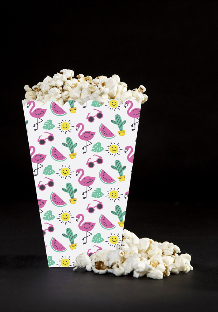 Flamingo Theme Popcorn Holder|Pack of 10|Made in India