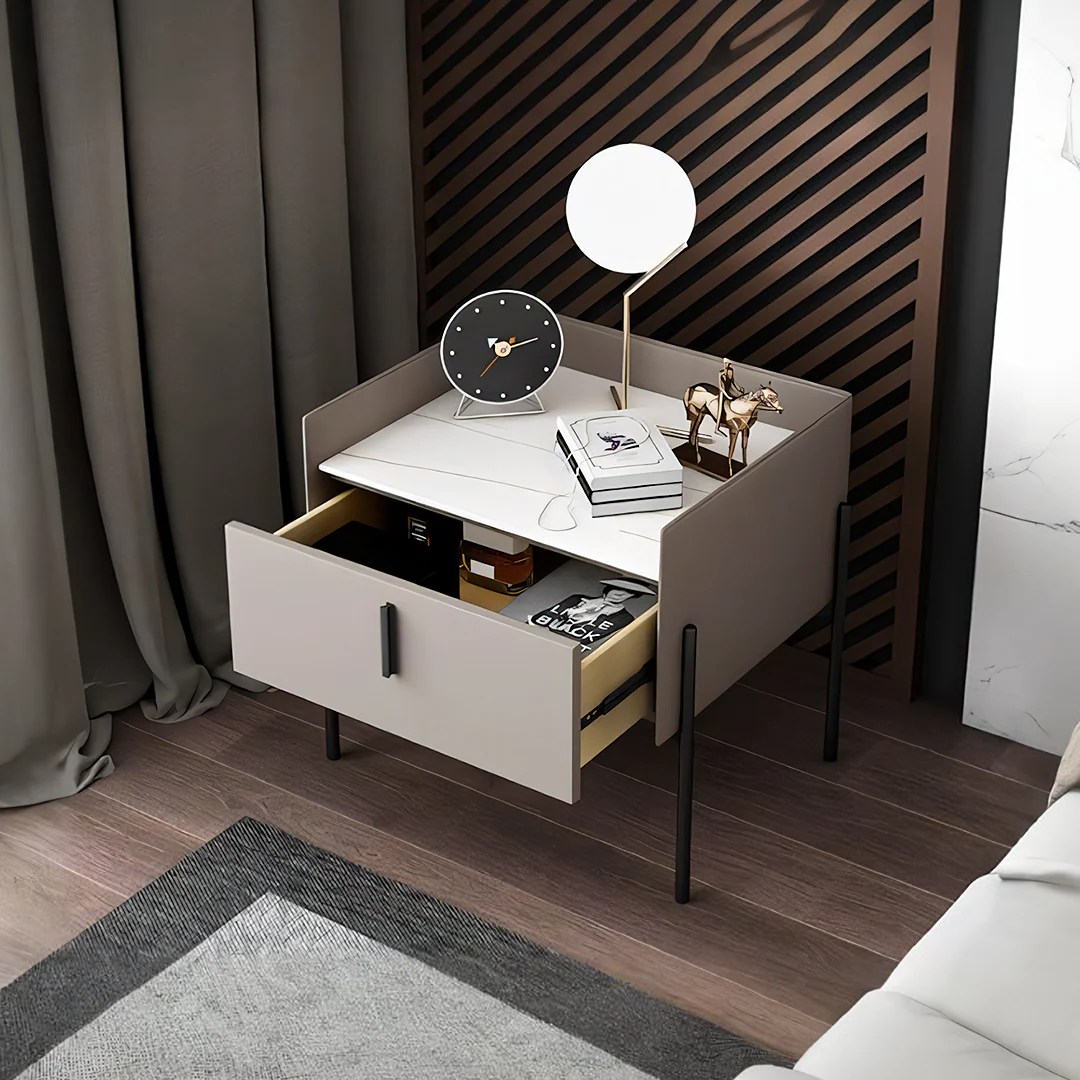 Elegant Wall Mounted Bedside Table In White Gloss Finish Wall Mounted