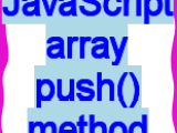 Javascript Array Push Method