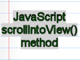 Javascript Scrollintoview Method