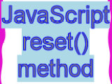 Javascript Reset Method
