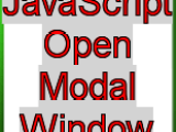 Javascript Open Modal Window