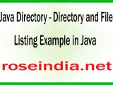 Java Directory Directory And File Listing Example In Java
