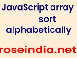 Javascript Array Sort Alphabetically