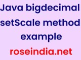 Java Bigdecimal Setscale Method Example