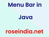 Menu Bar In Java