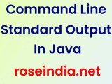 Command Line Standard Output In Java