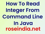 How To Read Integer From Command Line In Java