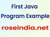 First Java Program Example