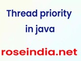 Thread Priority In Java