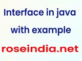 Interface In Java With Example