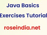 Java Basics Exercises Tutorial