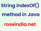 String Indexof Method In Java