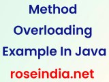 Method Overloading Example In Java