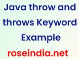 Java Throw And Throws Keyword Example