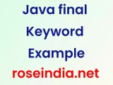 Java Final Keyword Example