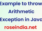 Example To Throw Arithmeticexception In Java