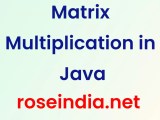 Matrix Multiplication In Java