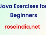 Java Exercises For Beginners