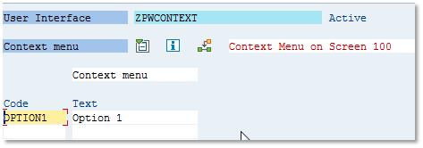 SAP - Context Menu in Module Pool Program - My Experiments with ABAP