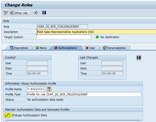 change auth data - My Experiments with ABAP