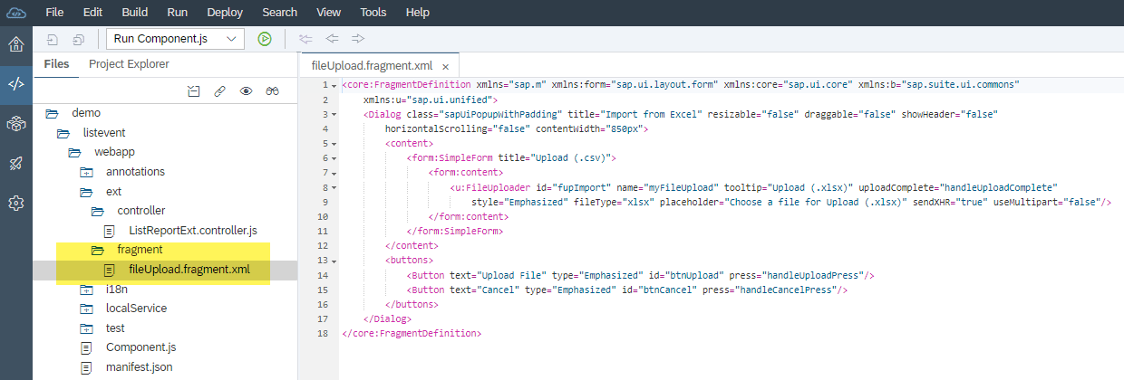 SAP Fiori Elements List Report - Excel File Upload - My Experiments with ABAP