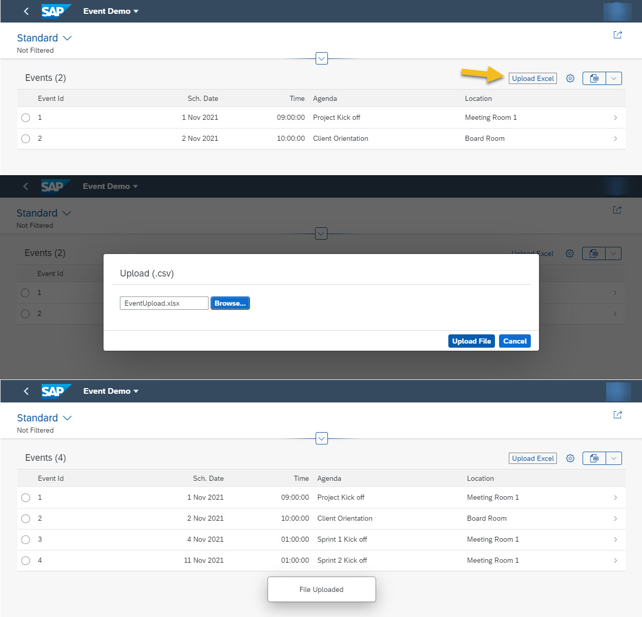 SAP Fiori Elements List Report - Excel File Upload - My Experiments with ABAP