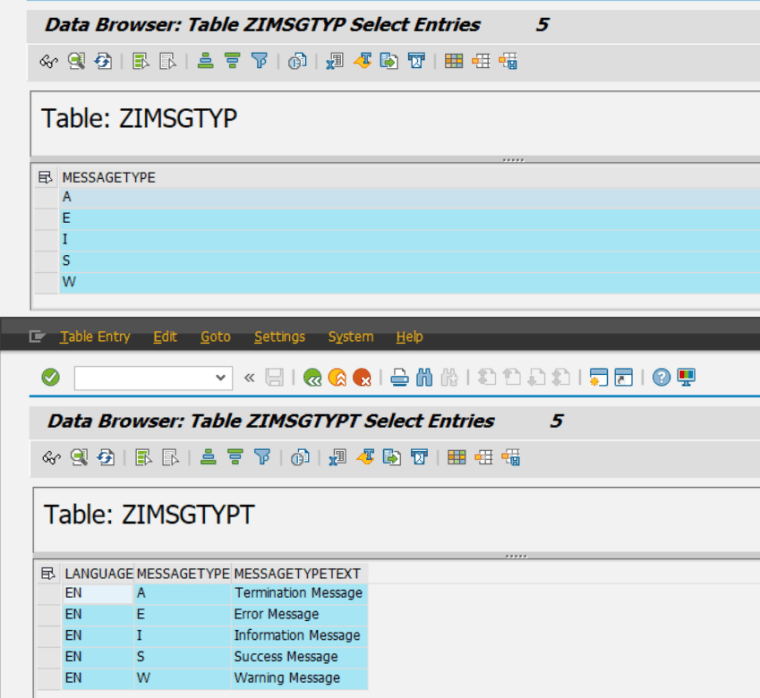 SAP Message type Value Help - CDS Code - My Experiments with ABAP