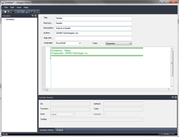 Feature Peek 2011: Snippet Editor - SAPIEN Blog
