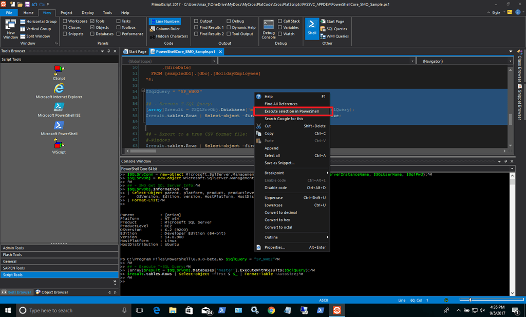 Using Powershell Core In Primalscript Sapien Blog