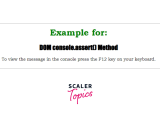 Javascript Console Assert Method Scaler Topics