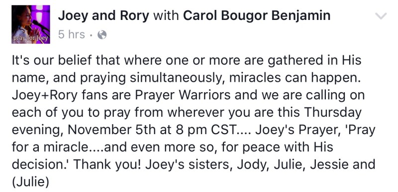 Prayers for Joey - Southern Gospel News SGNScoops Digital