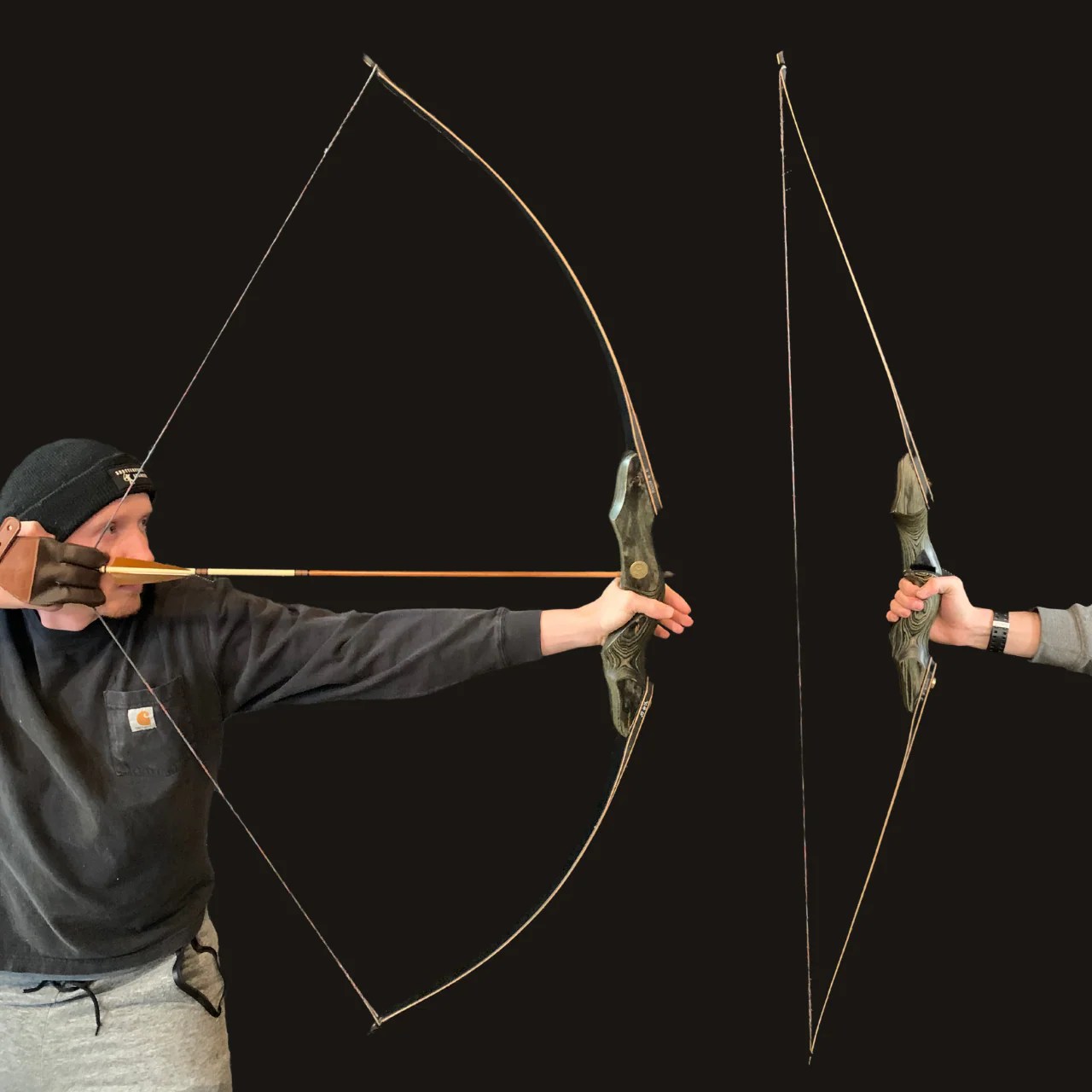 The Inspected Black Hunter Longbow Shatterproof Archery
