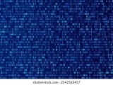 Stream Binary Matrix Code On Screen Stock Vector Royalty Free