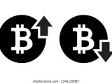 Bitcoin Price Increase Decrease Icon Vector Stock Vector Royalty Free