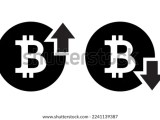 Bitcoin Price Increase Decrease Icon Vector Stock Vector Royalty Free