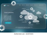 Cloud Computing Network Data Processing Vector Stock Vector Royalty