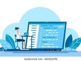Concept Script Coding Programming Javascript Php Stock Vector Royalty