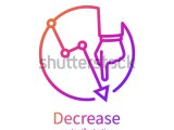Decrease Graph Icon Businessman Hand Down Stock Vector Royalty Free