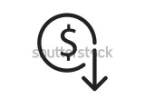 Decrease Icon Cost Reduction Icon Vector Stock Vector Royalty Free