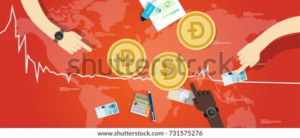 Doge Coin Decrease Exchange Value Digital Stock Vector Royalty Free - Premium Minimal Pattern Gallery - Retina