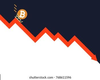Falling Bitcoin Graph Decrease In Cryptocurrency Stock Vector - Premium Landscape Wallpaper Gallery - 8K