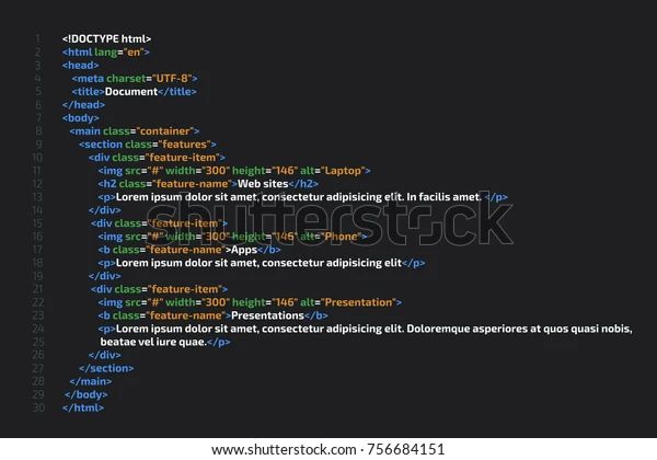 Html Code Website Coding Programming Concept Stock Vector - Download Modern Ocean Wallpaper | HD