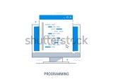 Programming Coding Development Debugging Flat Modern Stock Vector