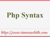 Php Syntax Simmanchith