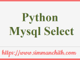 Python Mysql Select Form Simmanchith