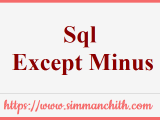 Sql Except Minus Operator Simmanchith