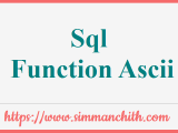 Sql Ascii Function Simmanchith