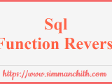 Sql Reverse Function Simmanchith