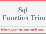 Sql Trim Ltrim And Rtrim Functions Simmanchith